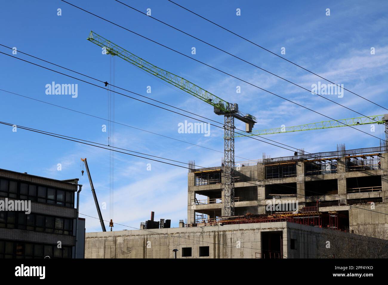 Russian Federation. Saint Petersburg. Construction site in the North of ...