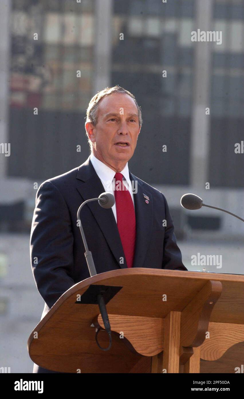 New York City Mayor Michael Bloomberg speaks during the memorial ...