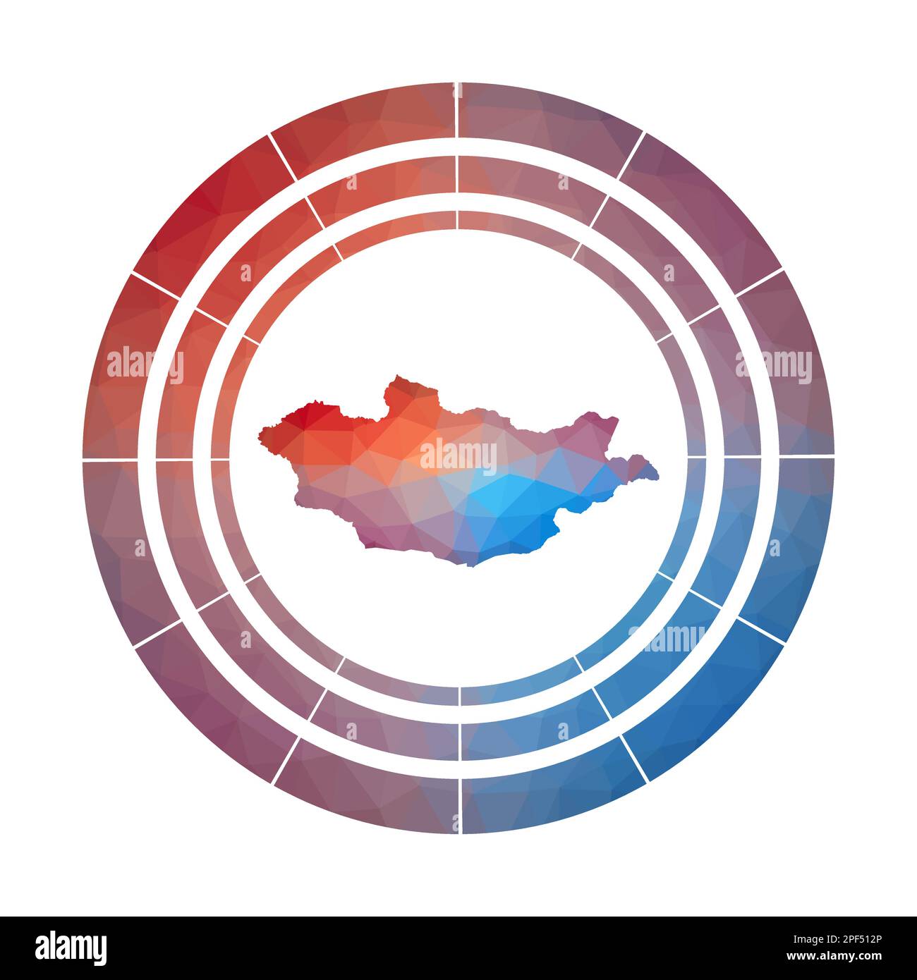Mongolia badge. Bright gradient logo of country in low poly style Stock Vector Image & Art - Alamy