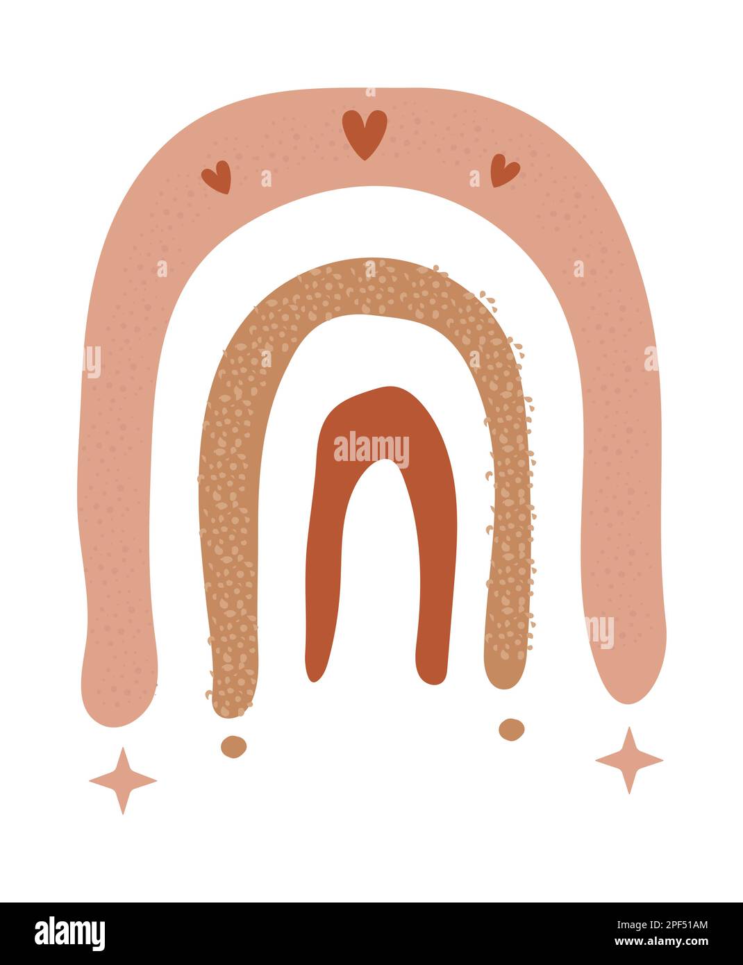 Boho rainbow in minimal style, monochrome illustration Stock Vector ...