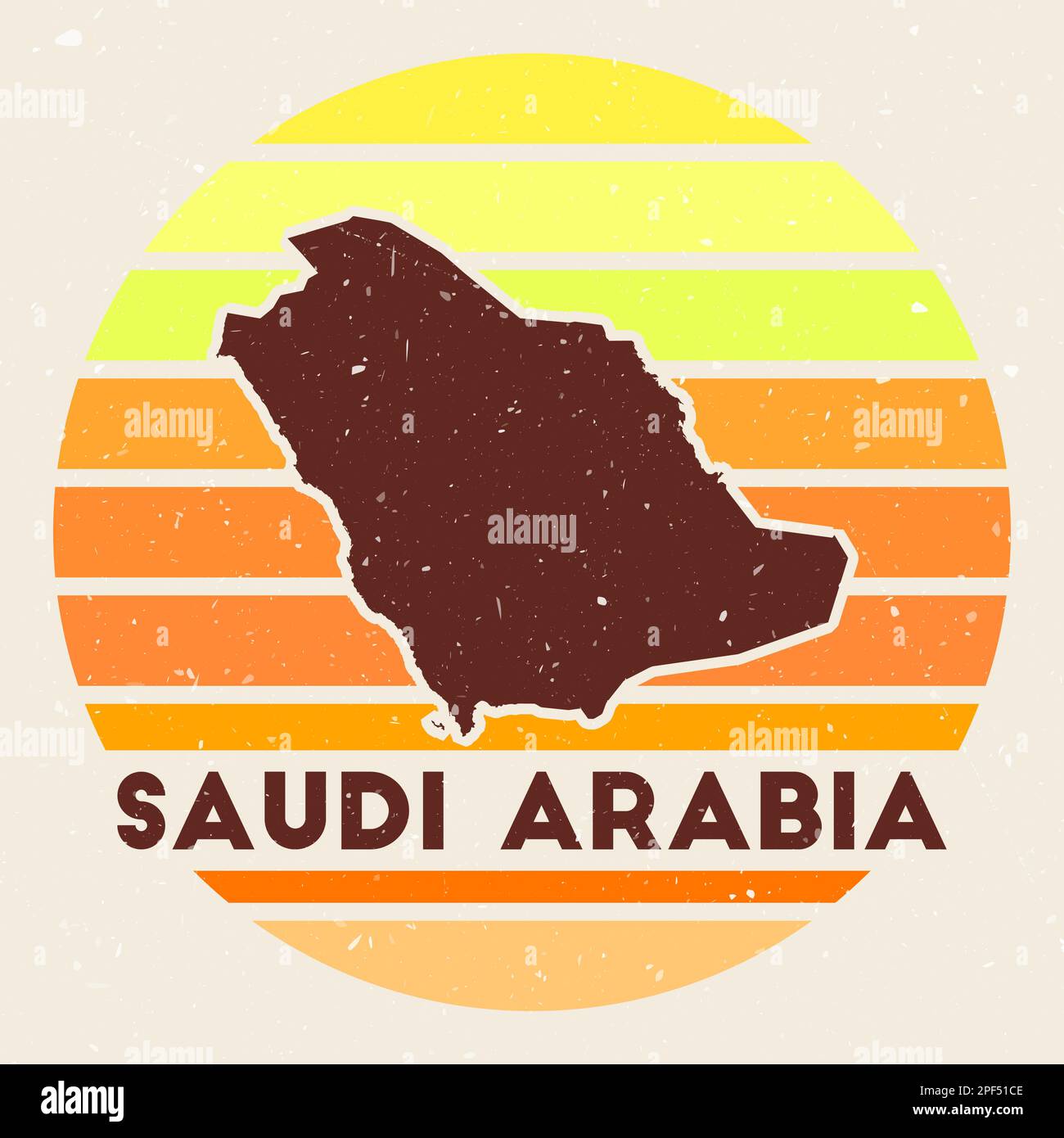 Saudi Arabia logo. Sign with the map of country and colored stripes ...