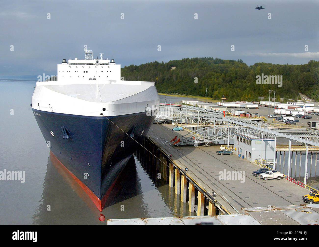 The M.V. North Star sits at the dock at the Port of Anchorage in ...
