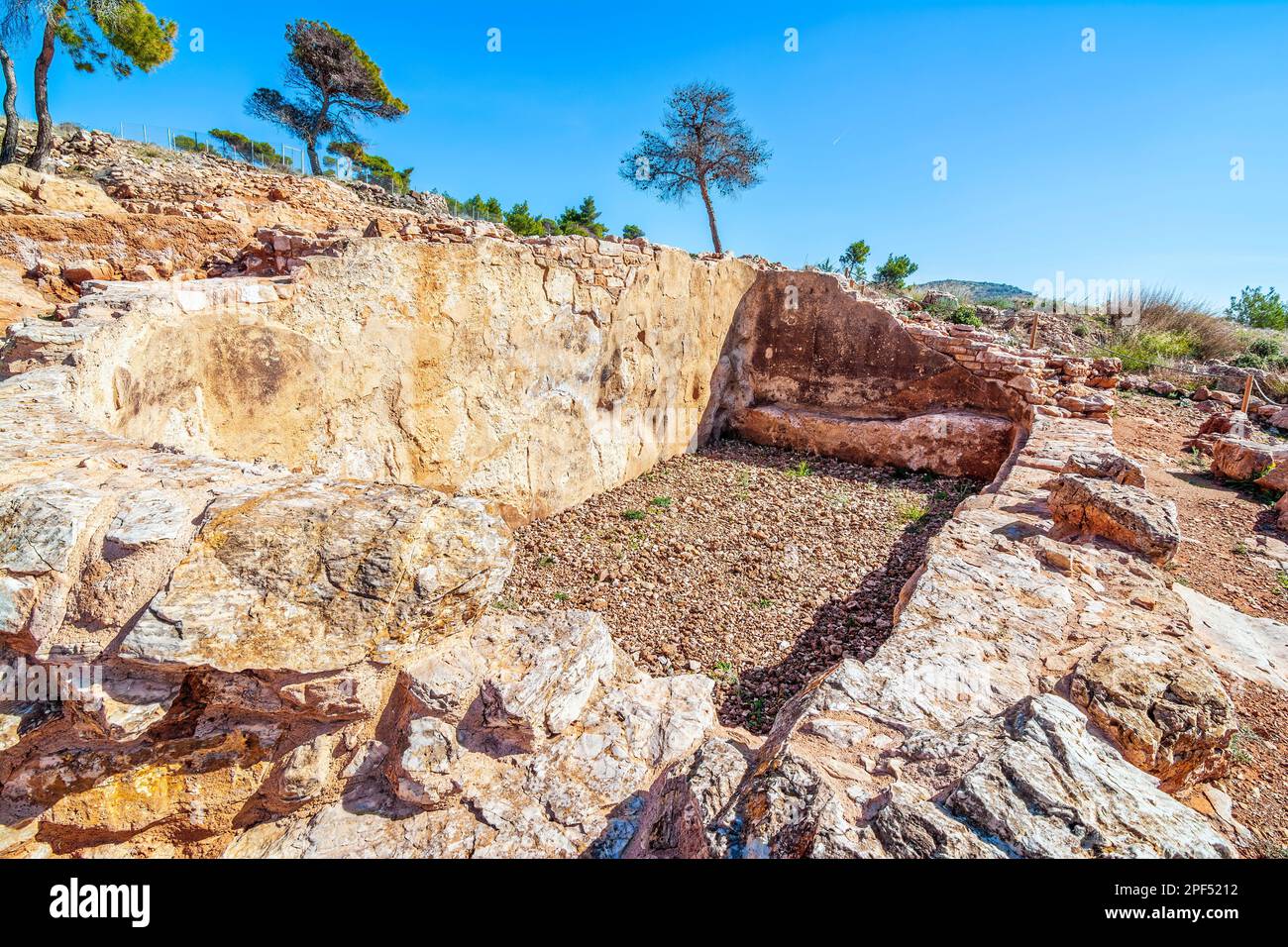 View of the historical site of Lavrion Ancient Silver Mines. Greece ...