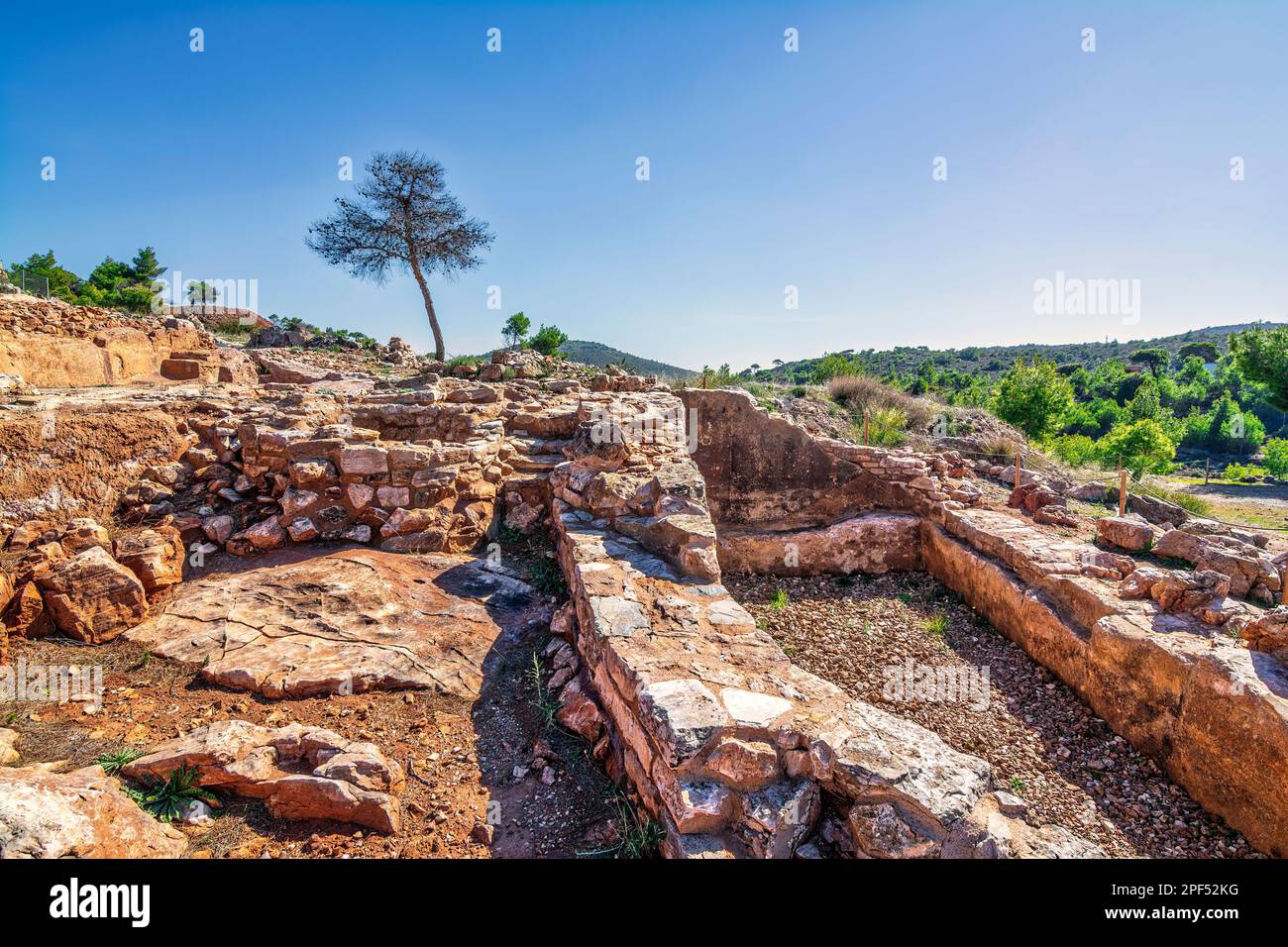 View of the historical site of Lavrion Ancient Silver Mines. Greece ...