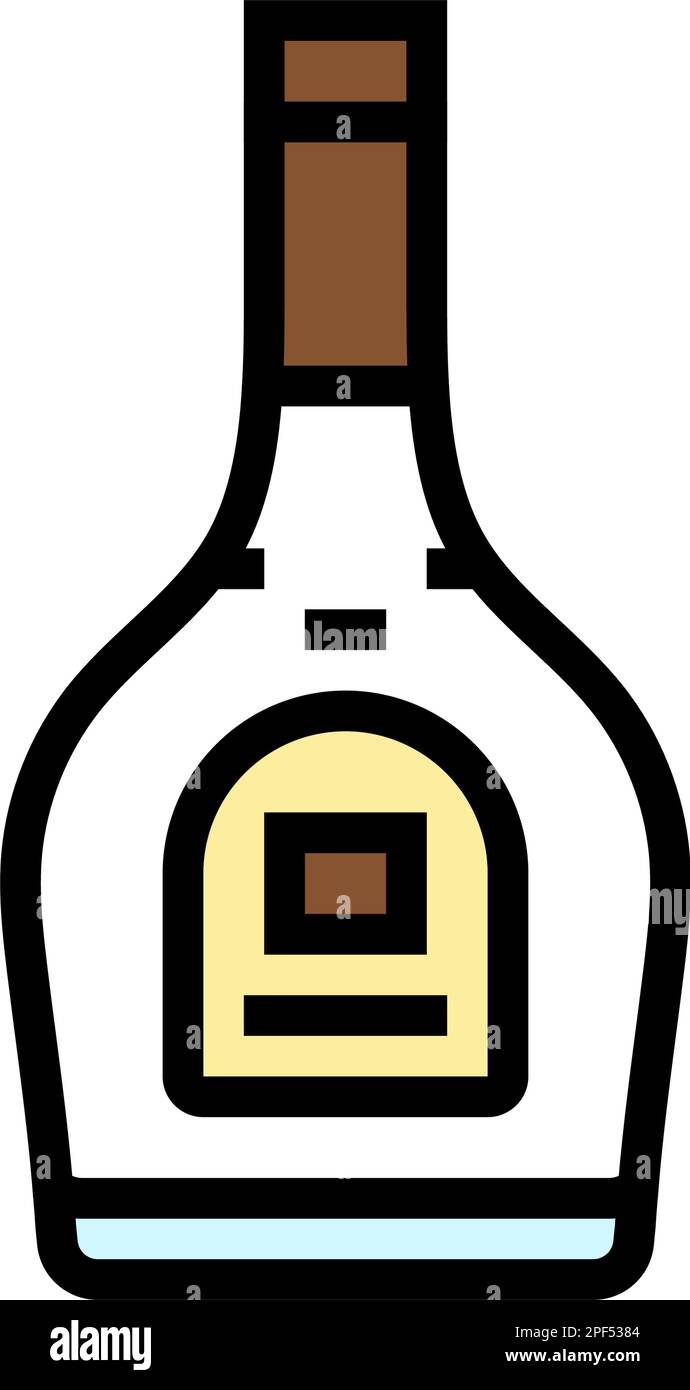 brandy glass bottle color icon vector illustration Stock Vector Image ...