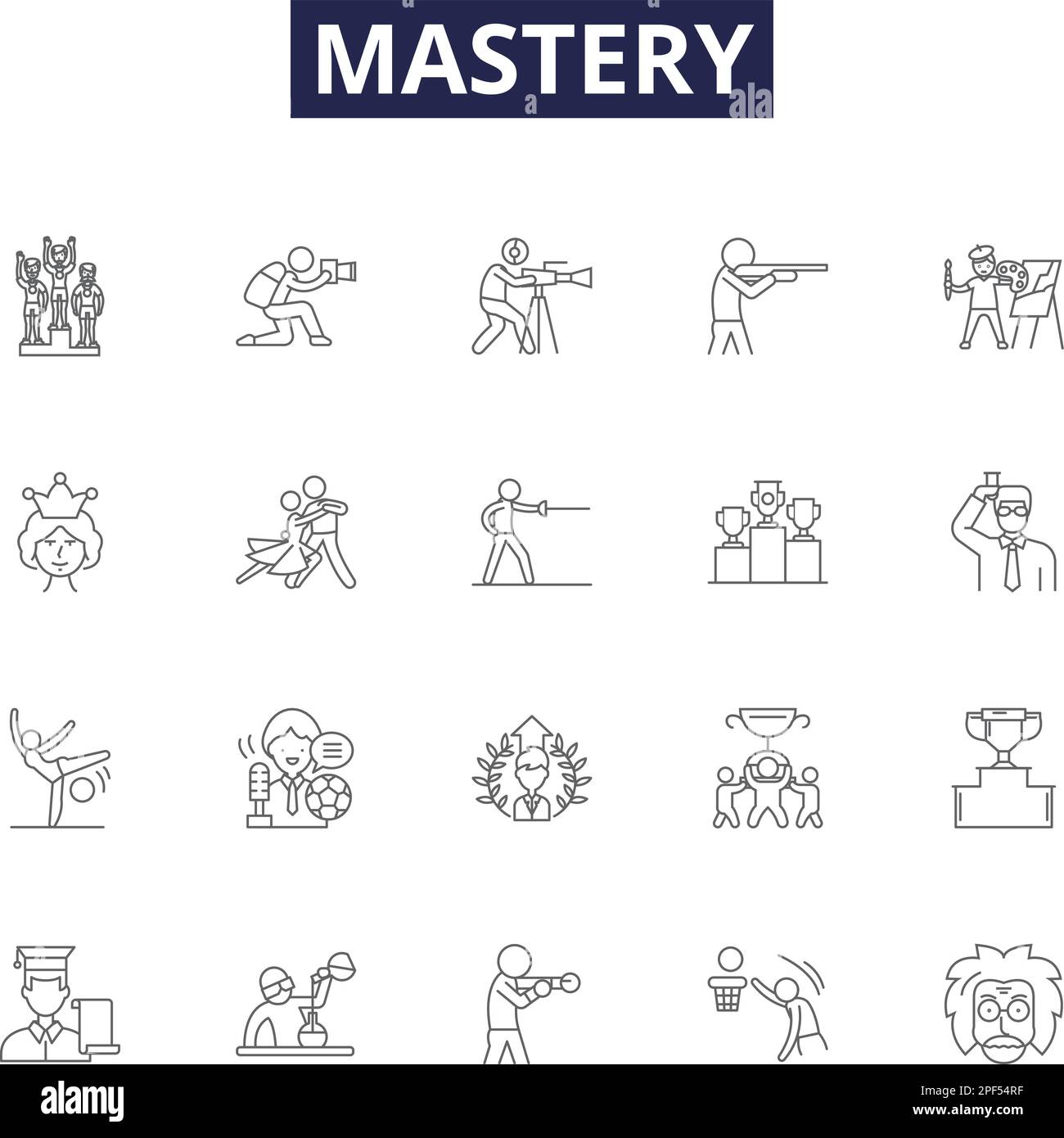 Mastery line vector icons and signs. Expertise, Skillfulness ...