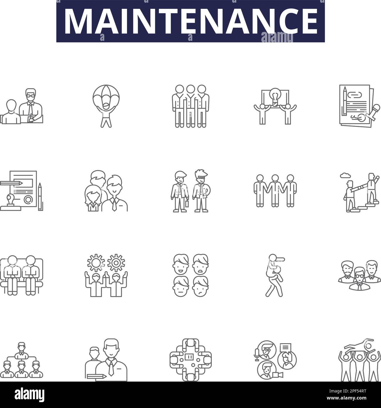 Maintenance line vector icons and signs. Repairs, Tuning, Service ...