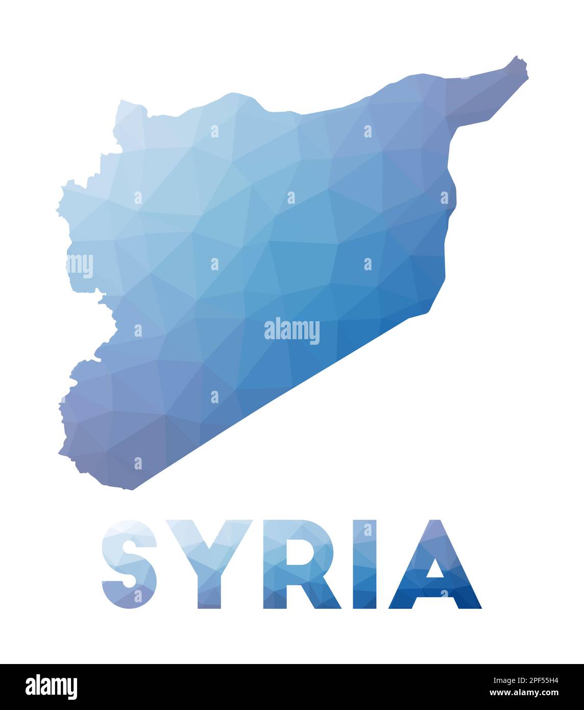 Low poly map of Syria. Geometric illustration of the country. Syria ...