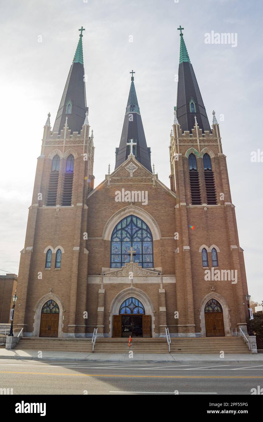 Exterior view of the Holy Family Cathedral at Tulsa, Oklahoma Stock ...