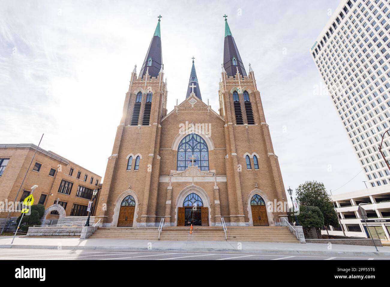 Exterior view of the Holy Family Cathedral at Tulsa, Oklahoma Stock ...
