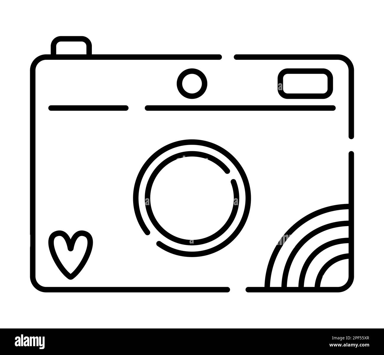 Minimal line black camera, cute and simple vector illustration Stock ...