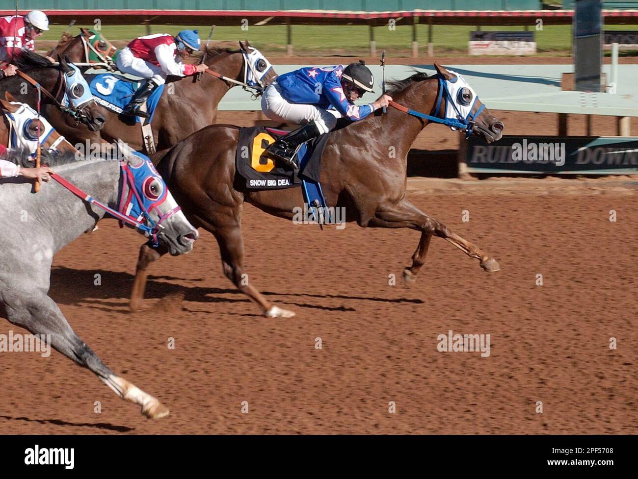 Joe Badilla Jr. rides Snow Big Deal (6) to a win in the All American ...