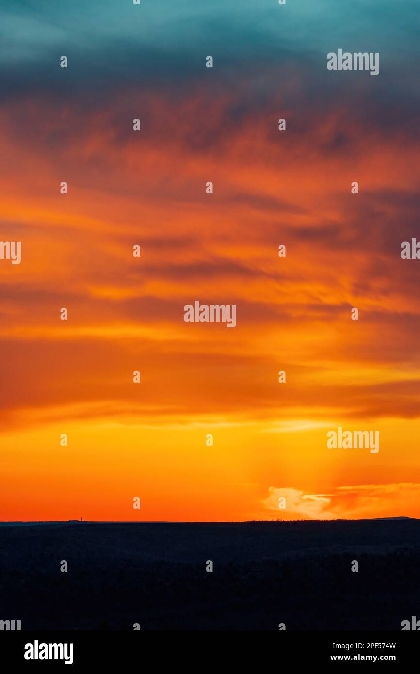 Sunset landscape of Wichita Mountains National Wildlife Refuge at ...