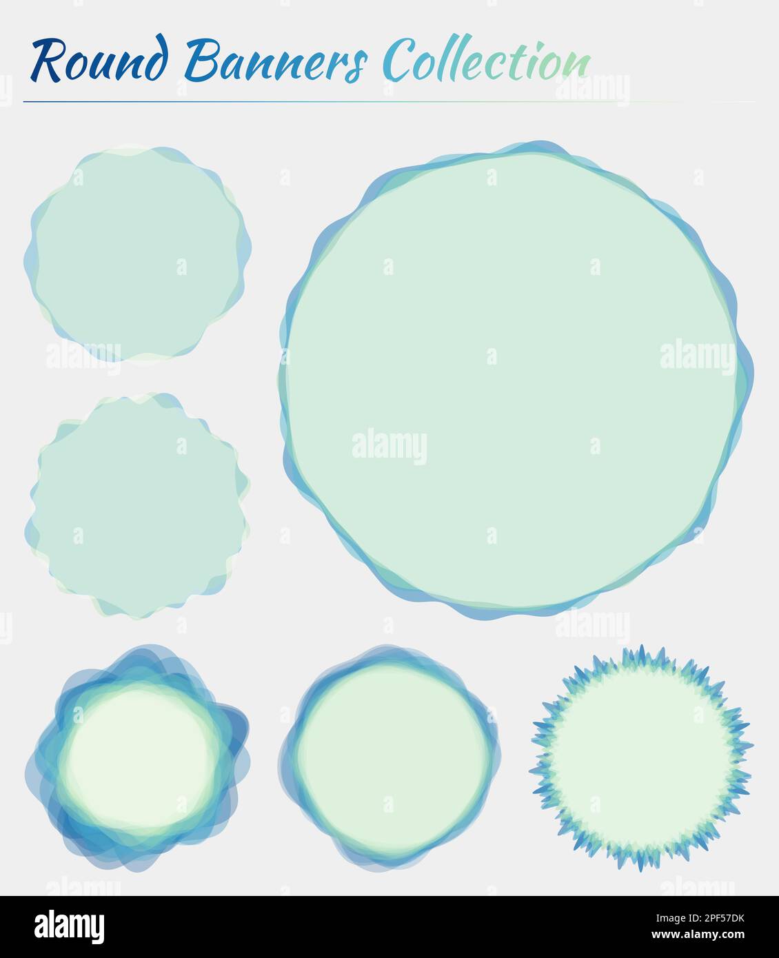 Round banners set. Circular backgrounds in green blue colors. Stylish ...