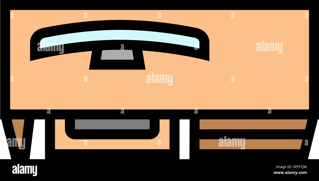 computer table monitor top view color icon vector illustration Stock ...