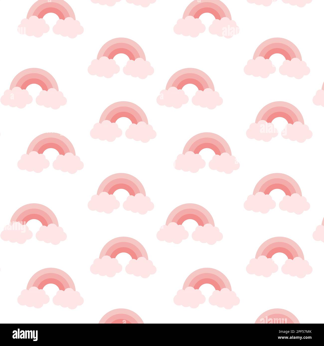 Seamless pattern with pink rainbow. Vector illustration Stock Vector ...