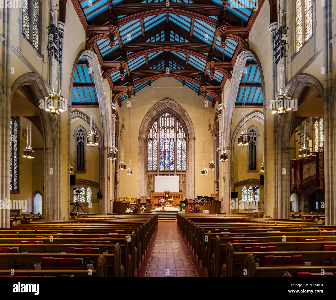 Interior view of the First Methodist Church at Tulsa, Oklahoma Stock ...