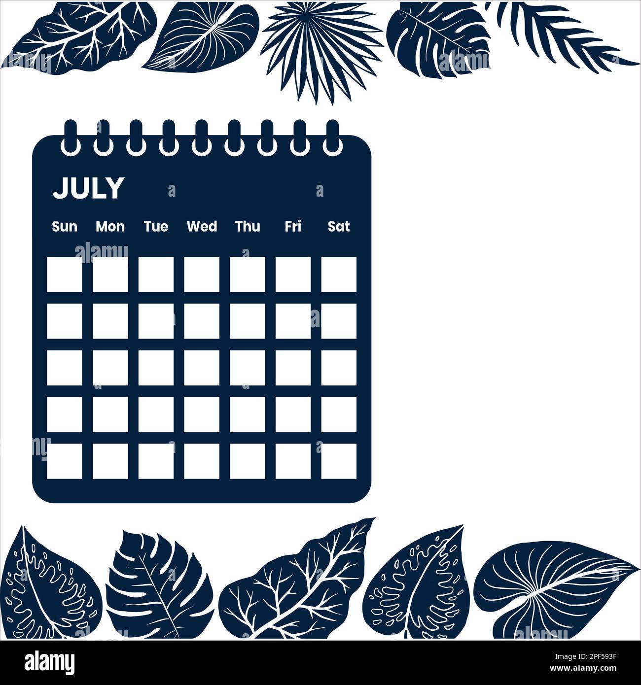 Vector calendar month july Stock Vector Images - Alamy