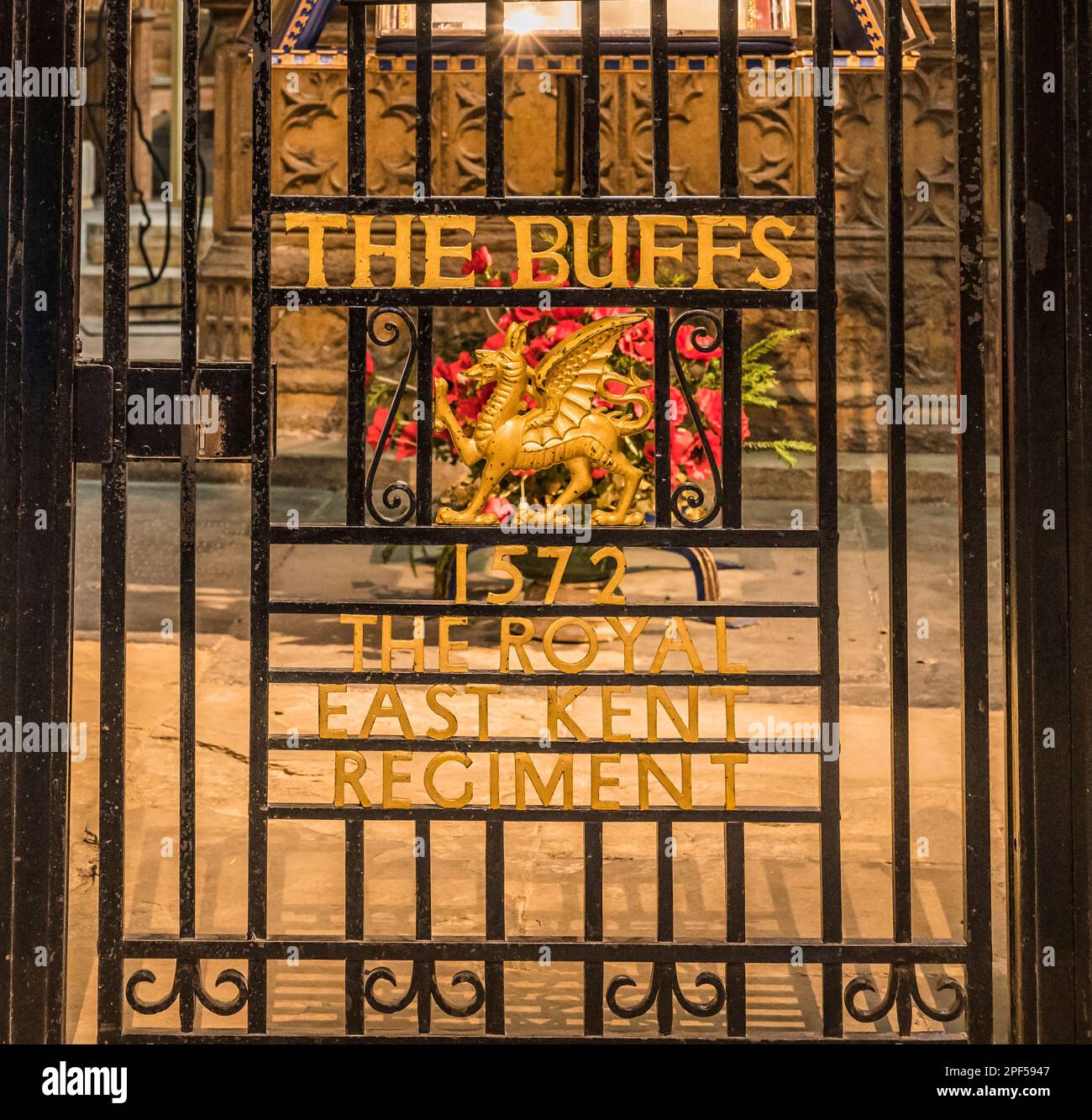 The image is of the memorial chapel with Battle Honours at Canterbury ...