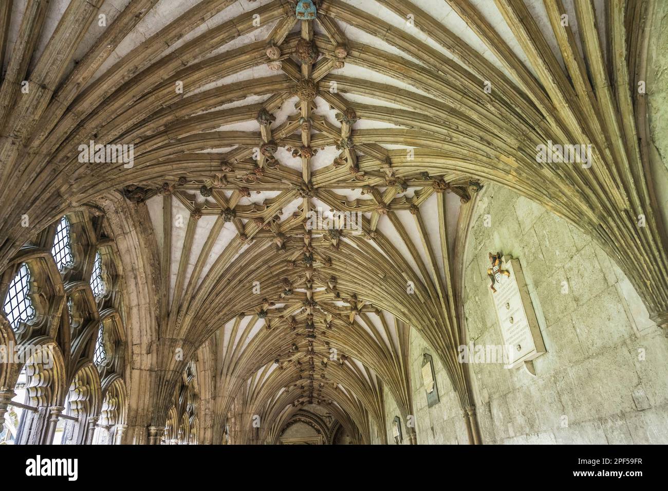 The image is of the vaulted ceiling along the Cloisters passageway at ...