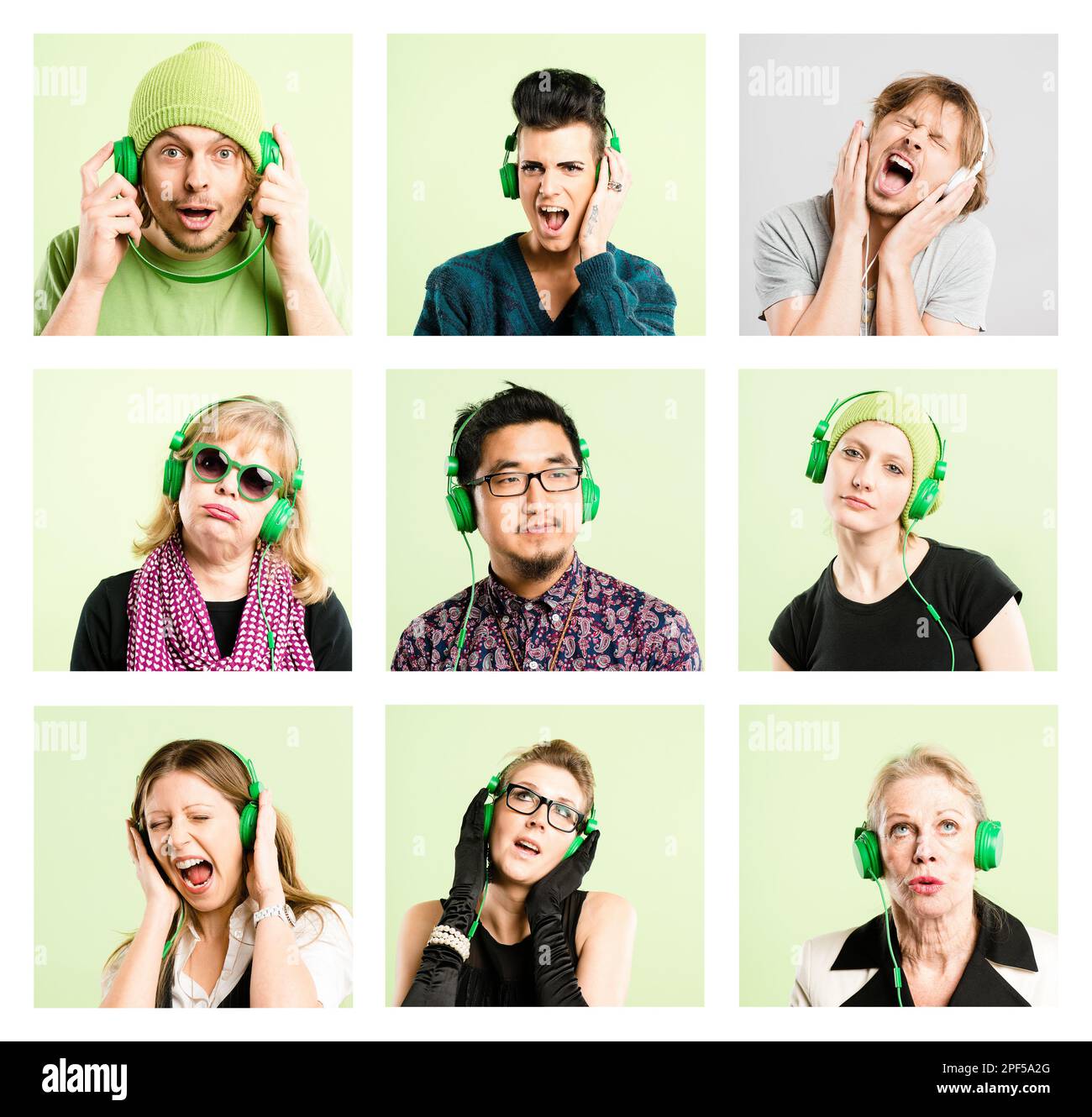 Whats life without music. Collaged shot of a diverse group of people ...