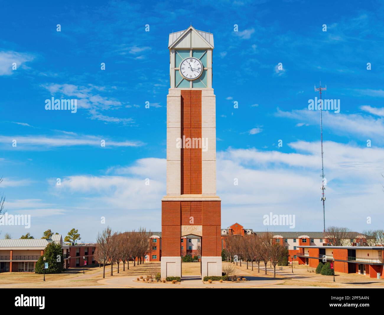 Sunny view of the Freede Centennial Tower of Oklahoma Christian ...