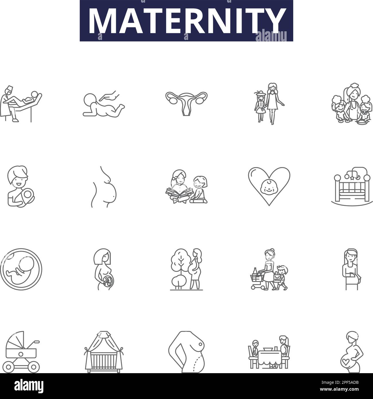 Maternity line vector icons and signs. Labor, Infant, Delivery ...