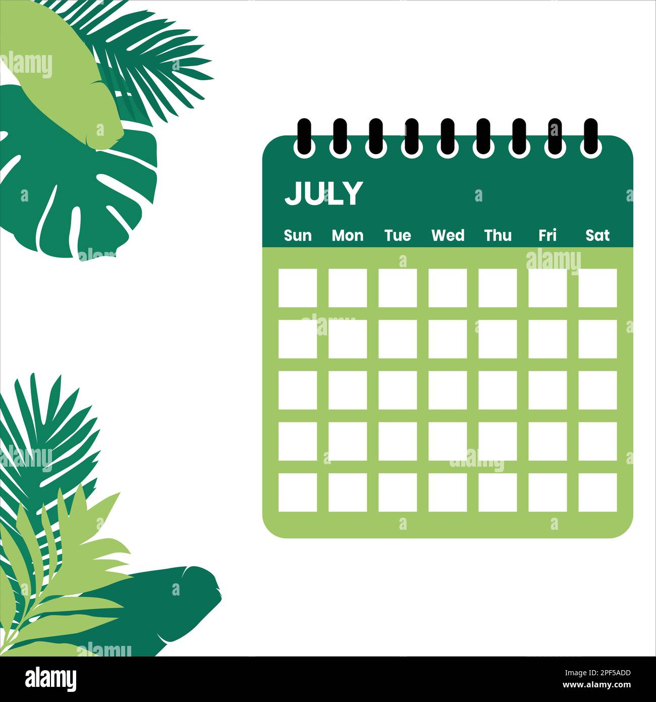 July month calendar Stock Vector Image & Art - Alamy