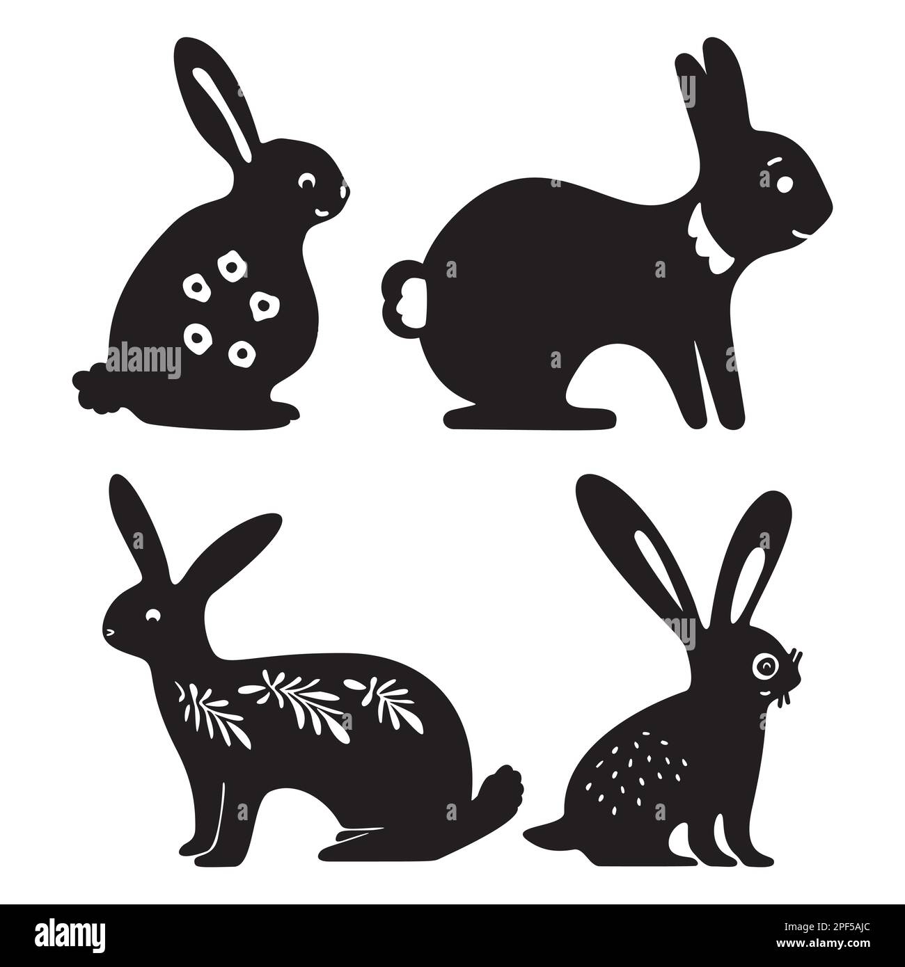 Cute easter bunny cartoon clipart. Vector rabbit motif Stock Vector ...