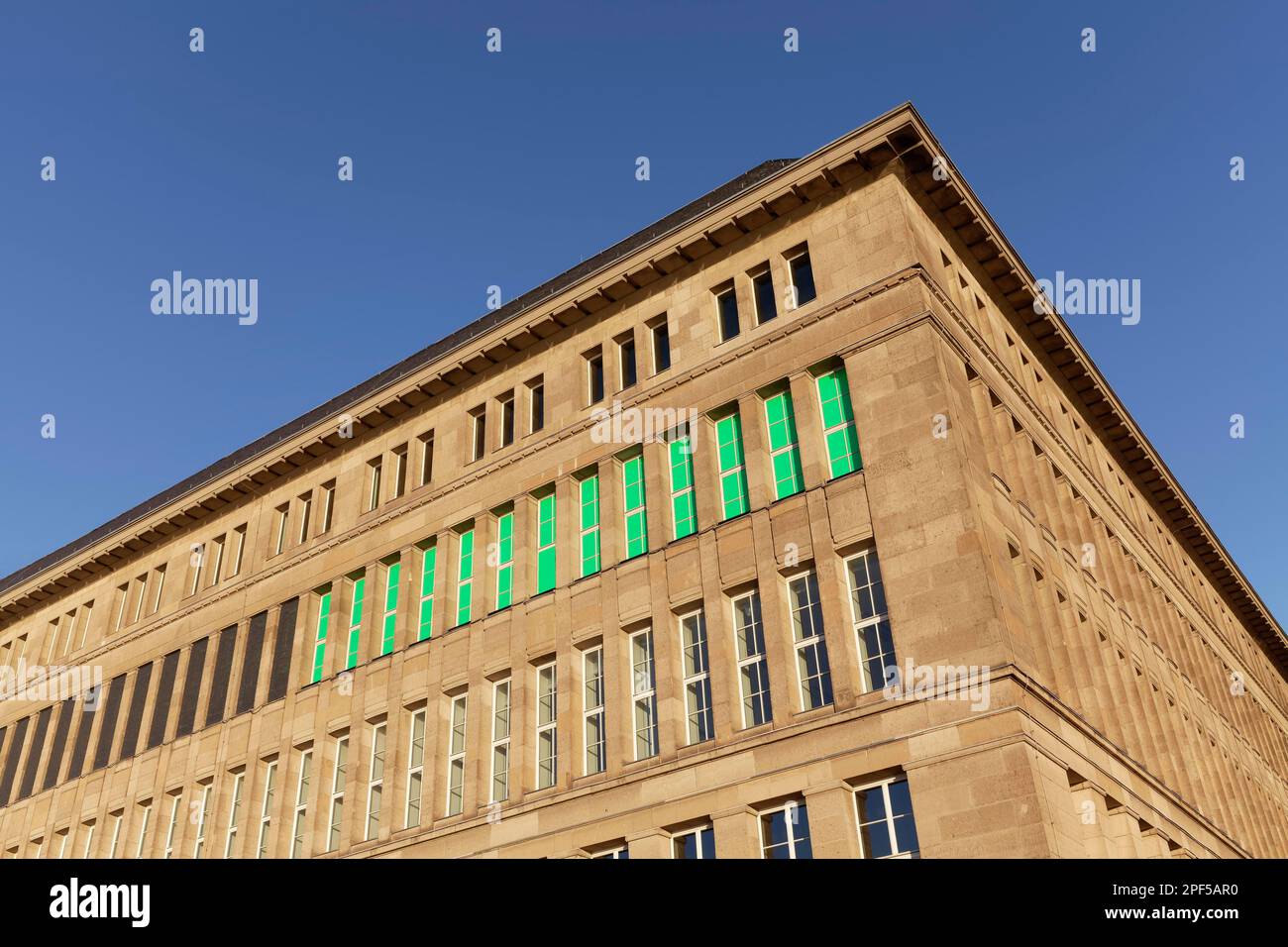 Building with green taped windows, House of History North Rhine ...