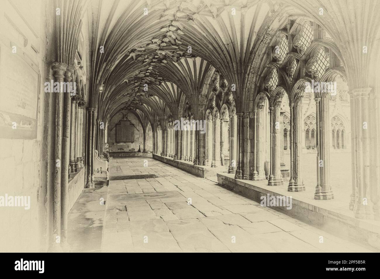 The image is of the Cloisters covered passageway at the famous World ...
