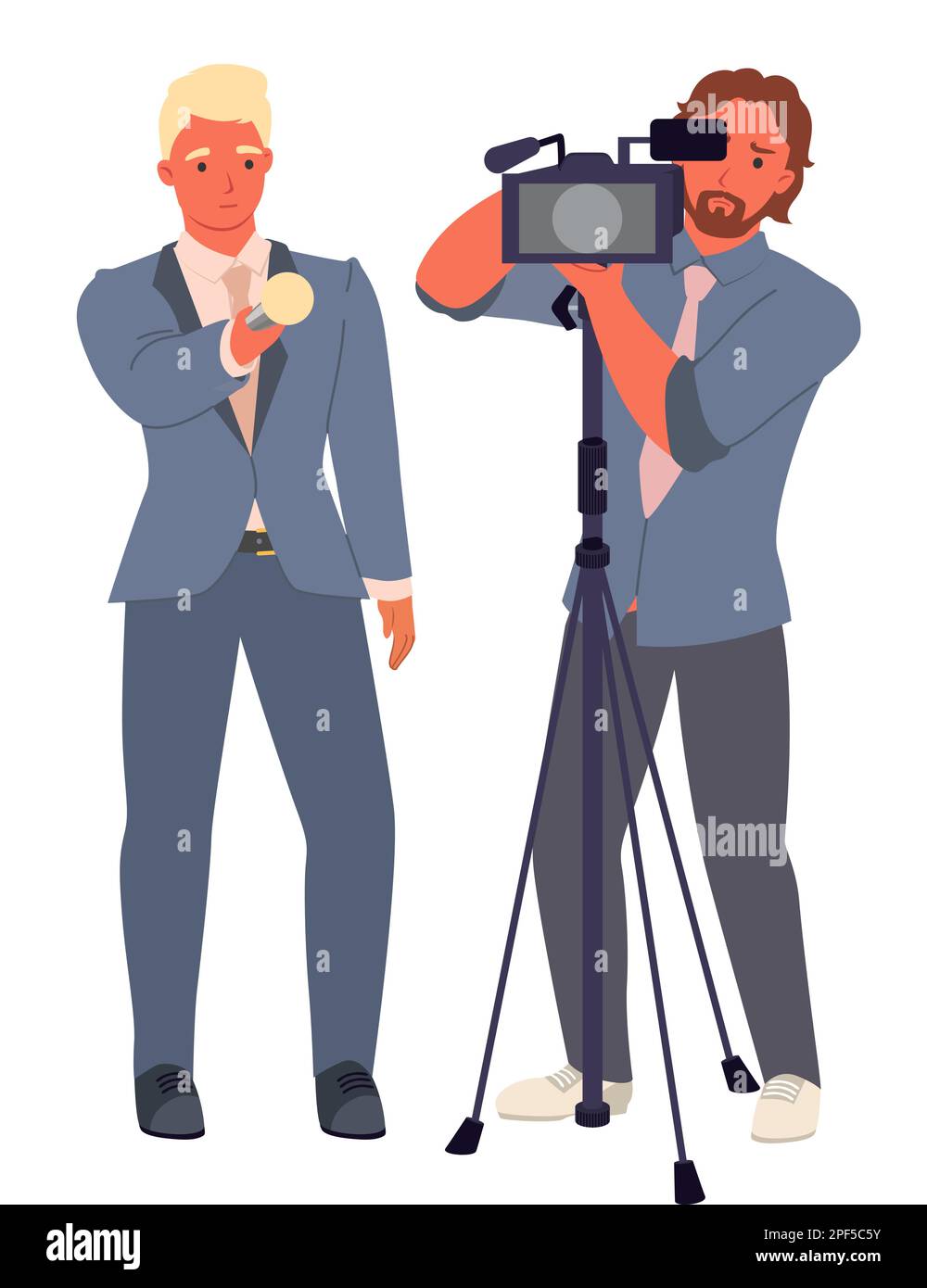 Vector journalist and cameraman creating TV broadcast illustration Stock Vector Image & Art - Alamy