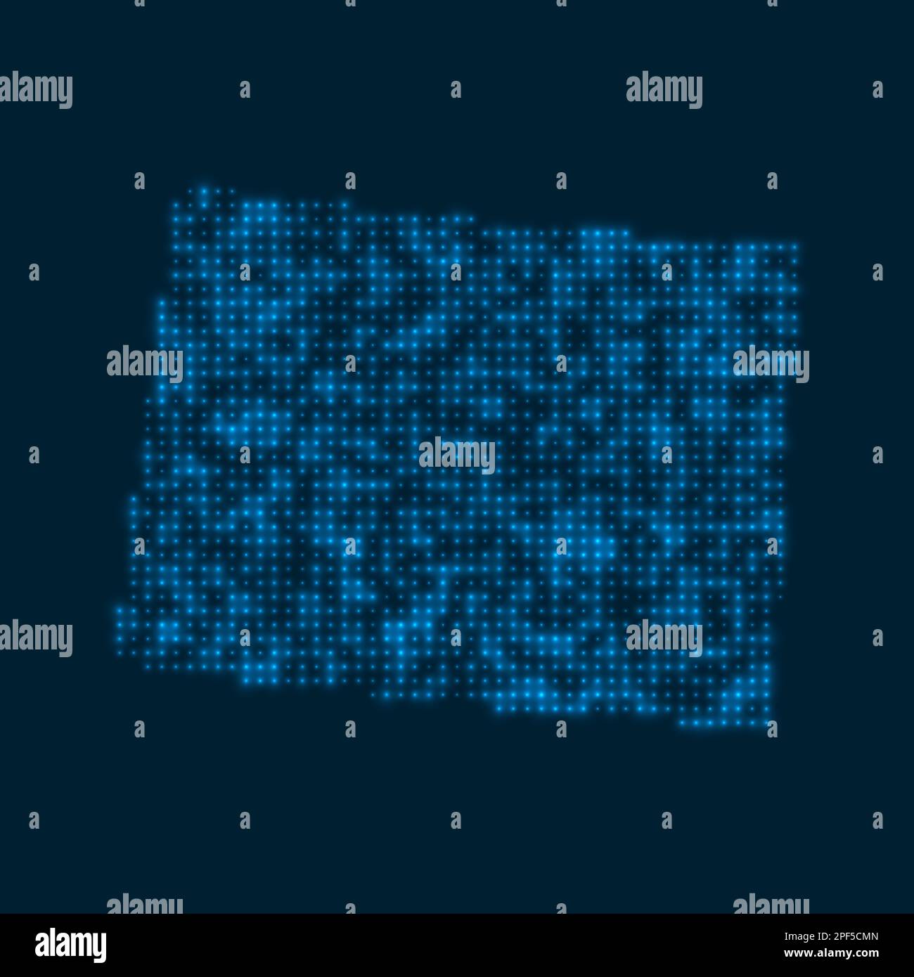 Colorado dotted glowing map. Shape of the US state with blue bright ...