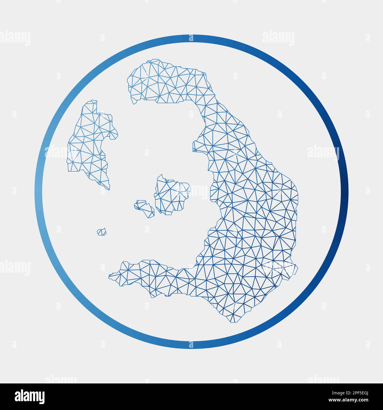 Santorini icon. Network map of the island. Round Santorini sign with ...