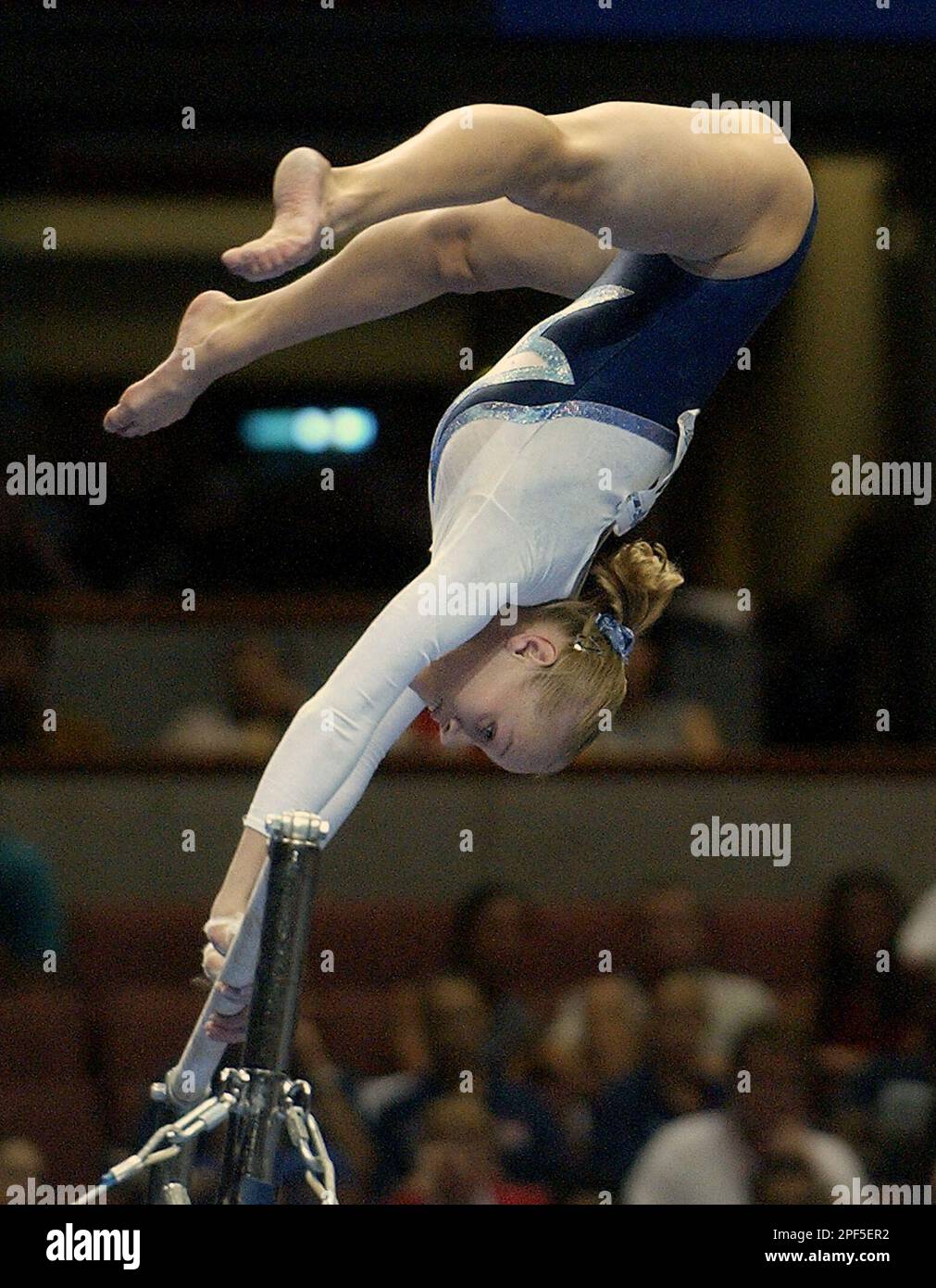 Ukraine's Irina Yarotska performs her routine on the uneven bars during ...