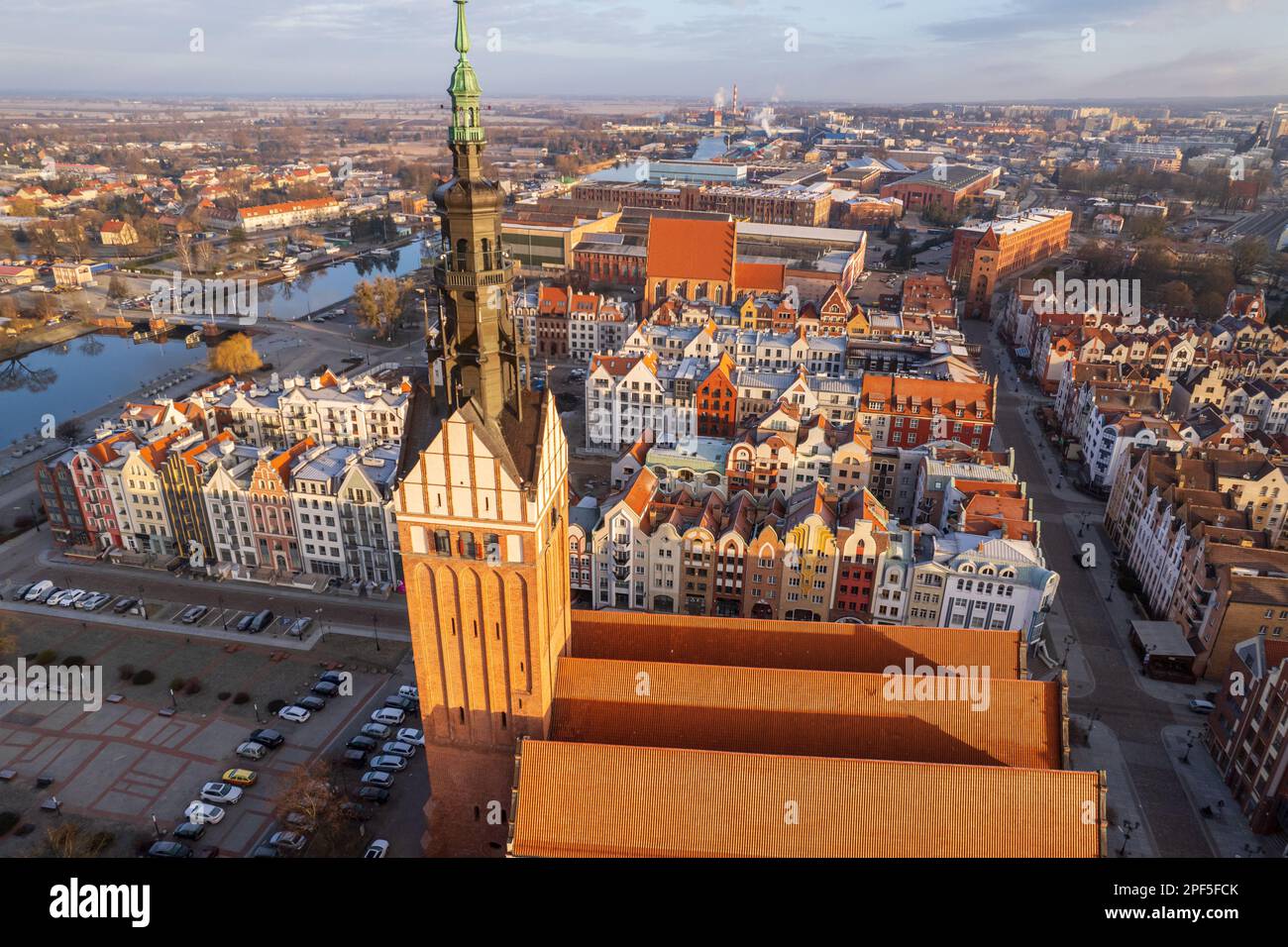 Aerial view of old town in Elblag Stock Photo - Alamy