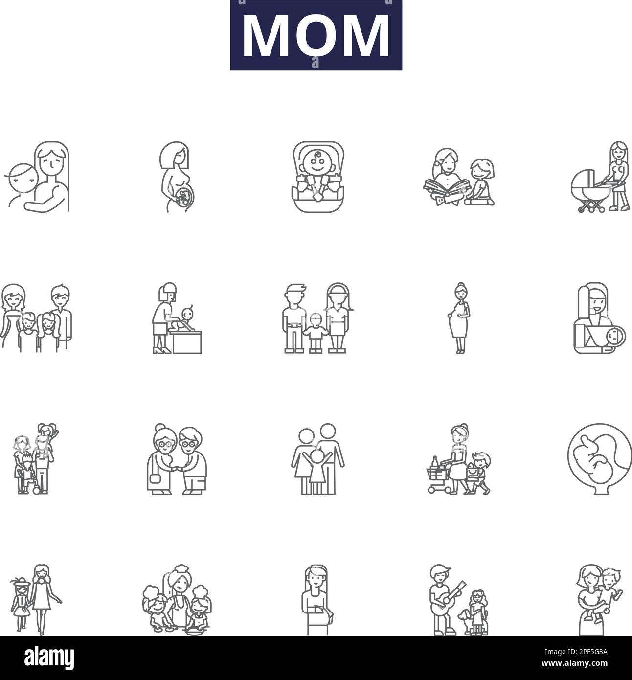 Mom line vector icons and signs. Parent, Caretaker, Guardian, Matriarch ... Mom line vector icons and signs. Parent, Caretaker, Guardian, Matriarch ...
