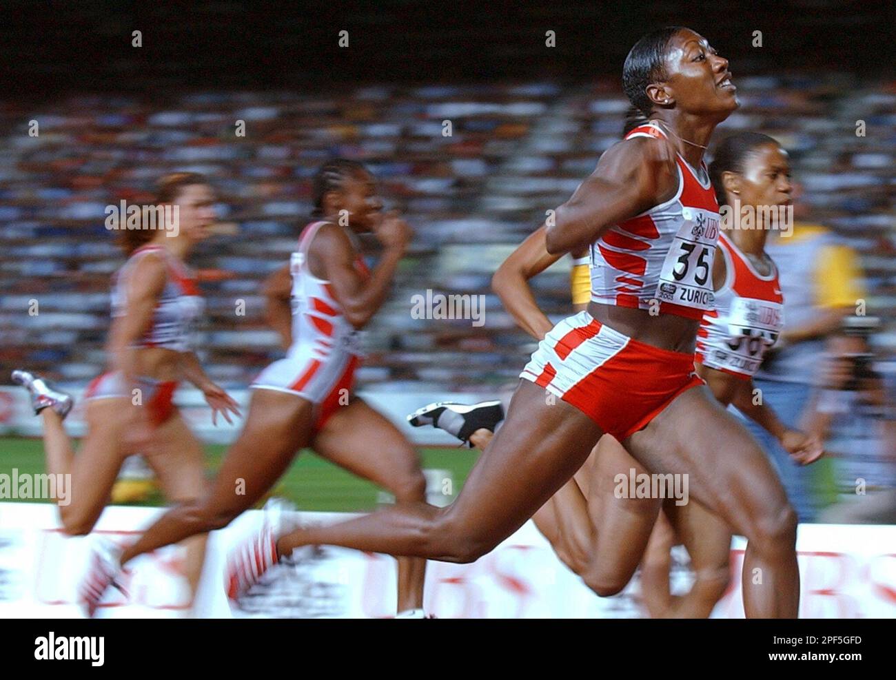 US Chryste Gaines, second from right, and Bahamian Chandra Sturrup ...