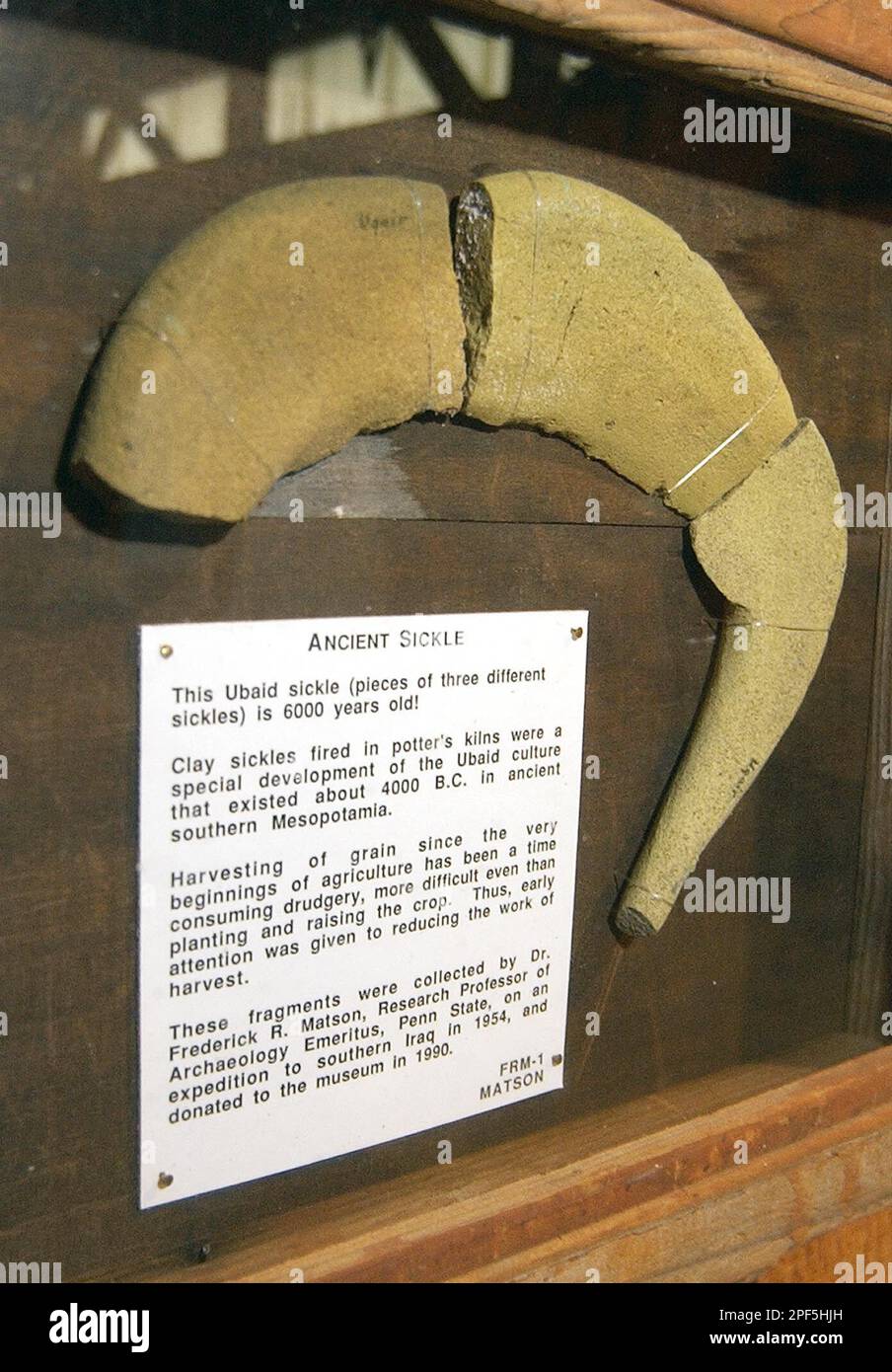 ** ADVANCE FOR MONDAY AUG. 18 ** This clay sickle, unearthed in Iraq in ...