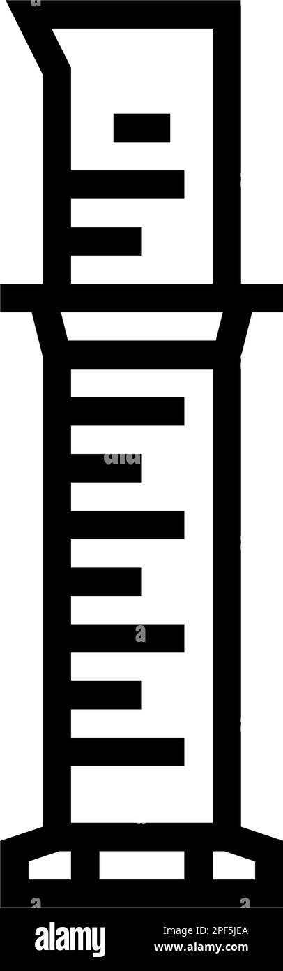 graduated cylinder chemical glassware lab line icon vector illustration ...