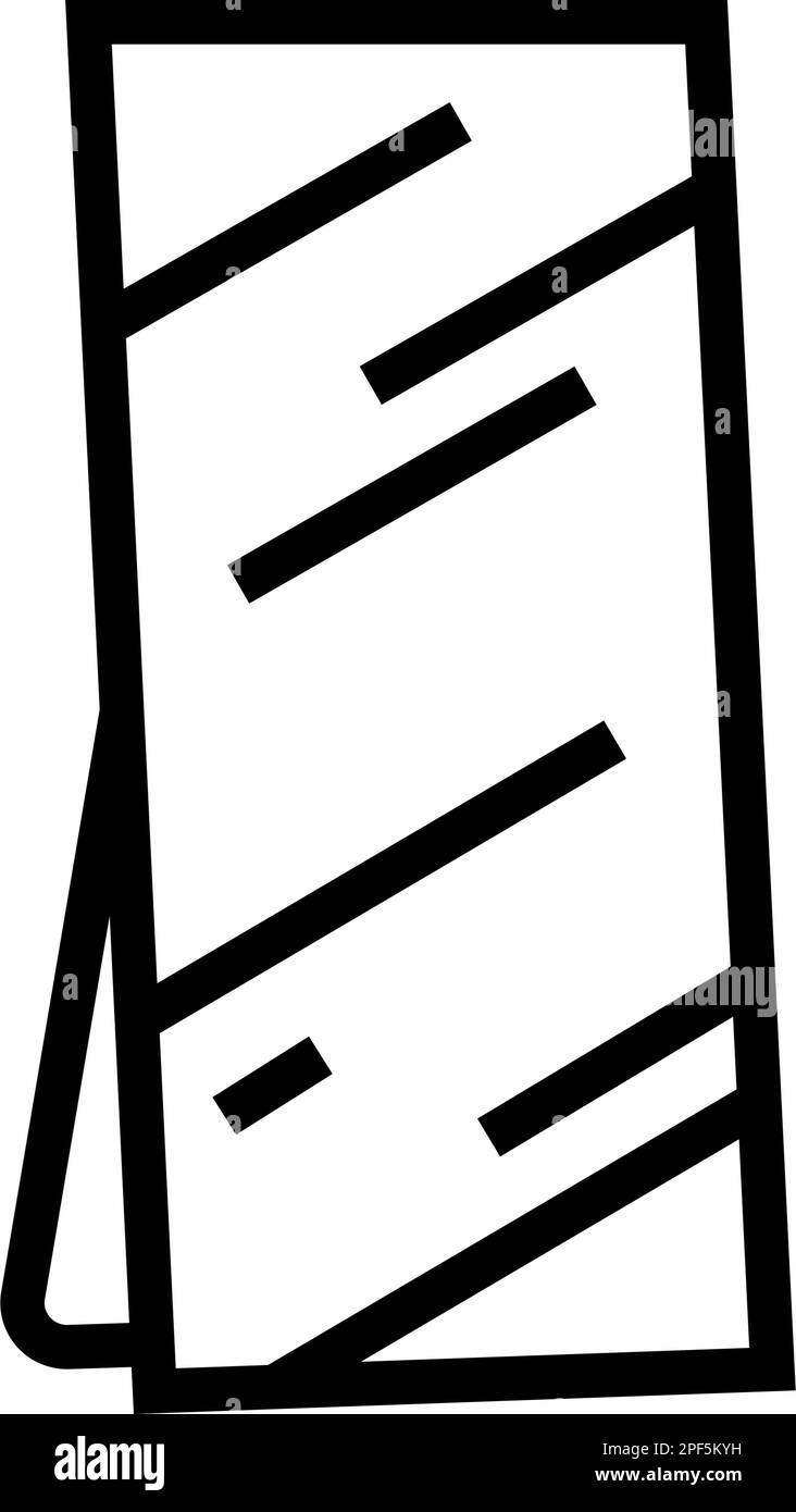 full length mirror bedroom interior line icon vector illustration Stock ...