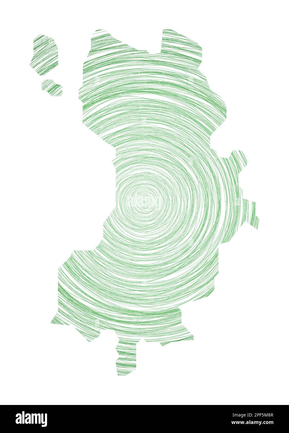 Ko Tao map filled with concentric circles. Sketch style circles in the ...