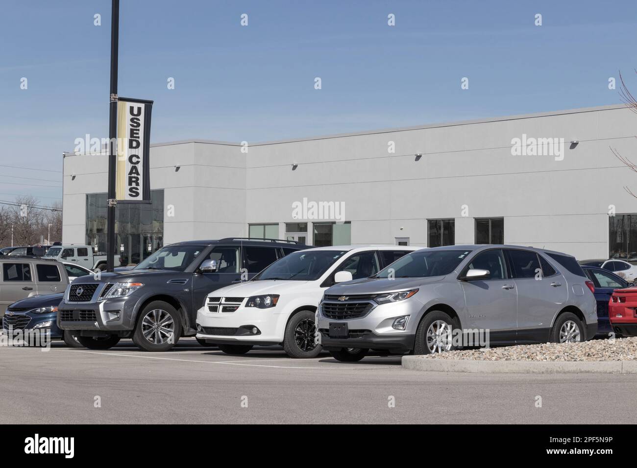 Indianapolis - Circa March 2023: Used car display at a dealership. With ...