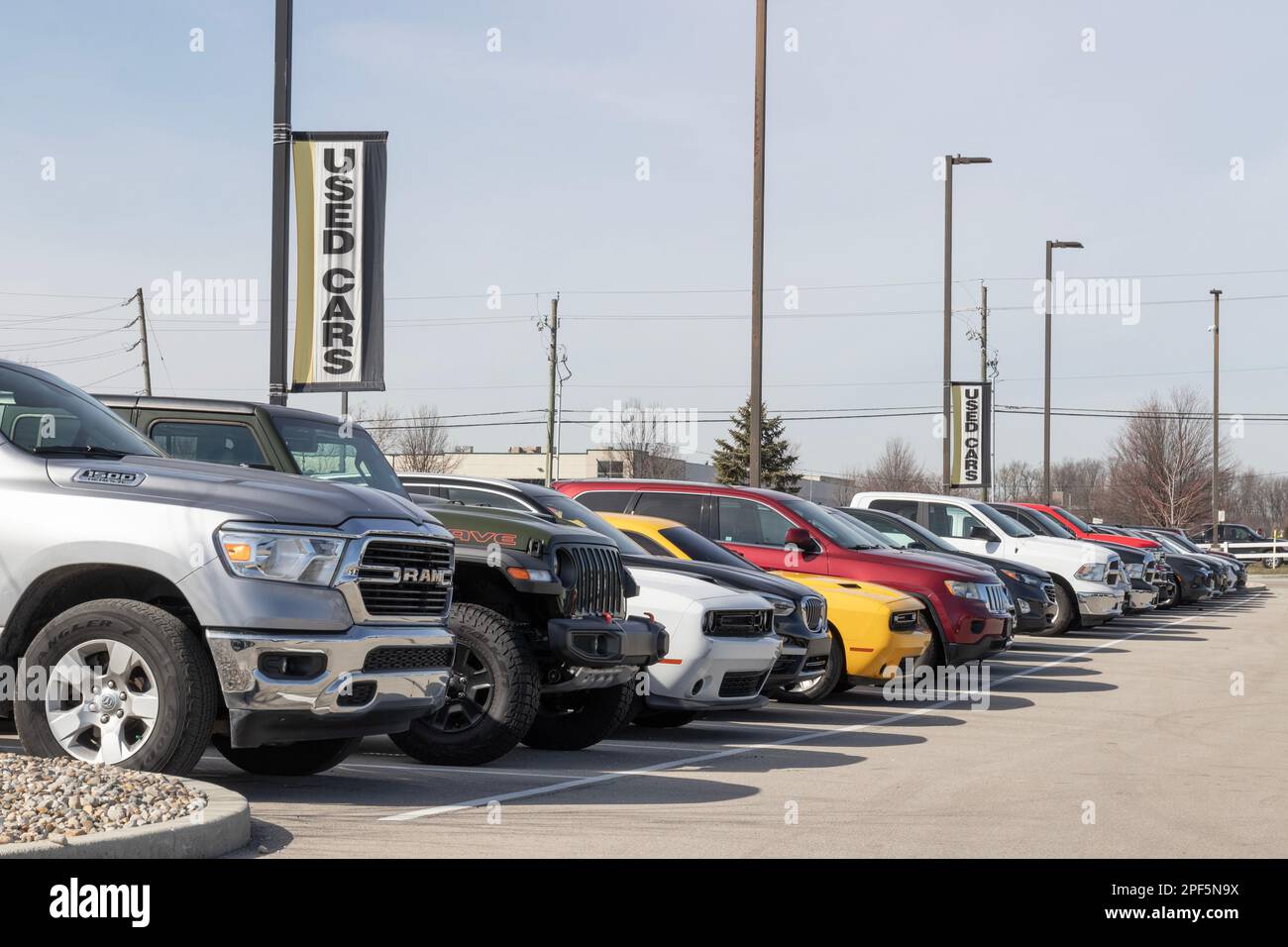 Indianapolis - Circa March 2023: Used car display at a dealership. With ...
