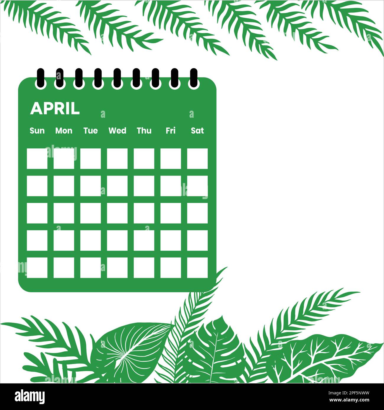 April Month Calendar Stock Vector Image & Art - Alamy