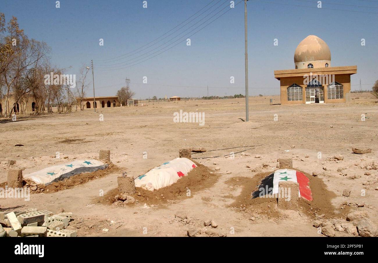 The graves of Saddam Hussein's sons Odai and Qusai and 14-year-old ...