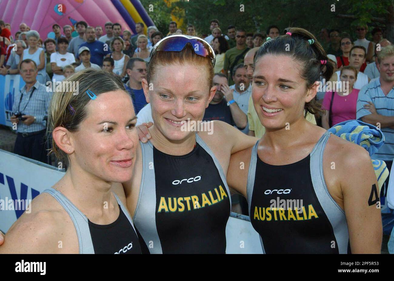 Members of the gold medal winner Australian team, from left, Nikki ...