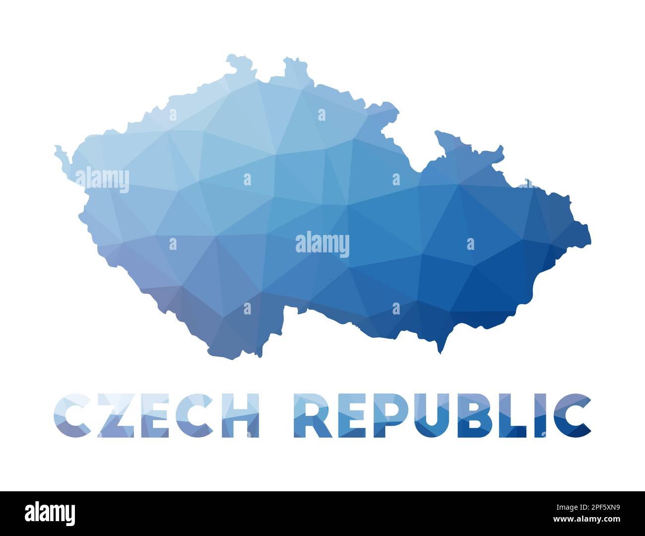 Low poly map of Czech Republic. Geometric illustration of the country ...