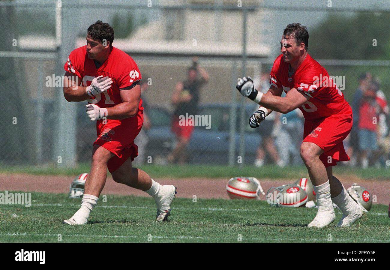 49er defense/c/21jul95/sp/ls FROM LEFT: SHANE COLLINS AND ANTONIO ...