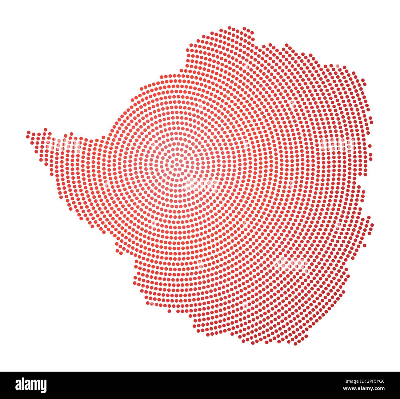 Zimbabwe dotted map. Digital style shape of Zimbabwe. Tech icon of the ...